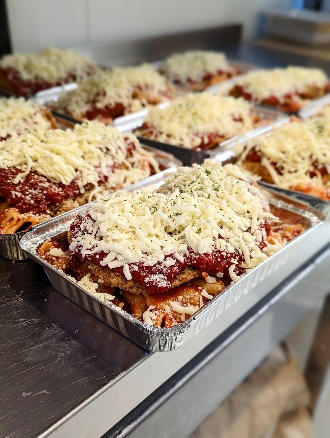 Party Pan - Chicken Parm w/Pasta Sauce and Cheese | Little Rhody Pasta